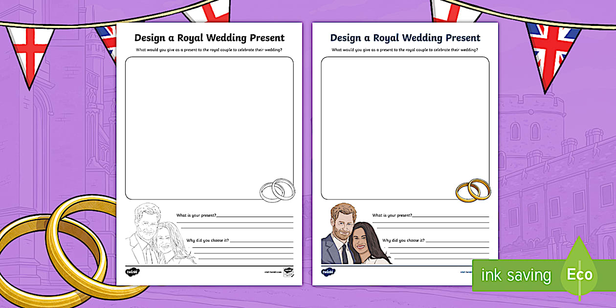 KS2 Design a Royal Wedding Gift Worksheet - Twinkl