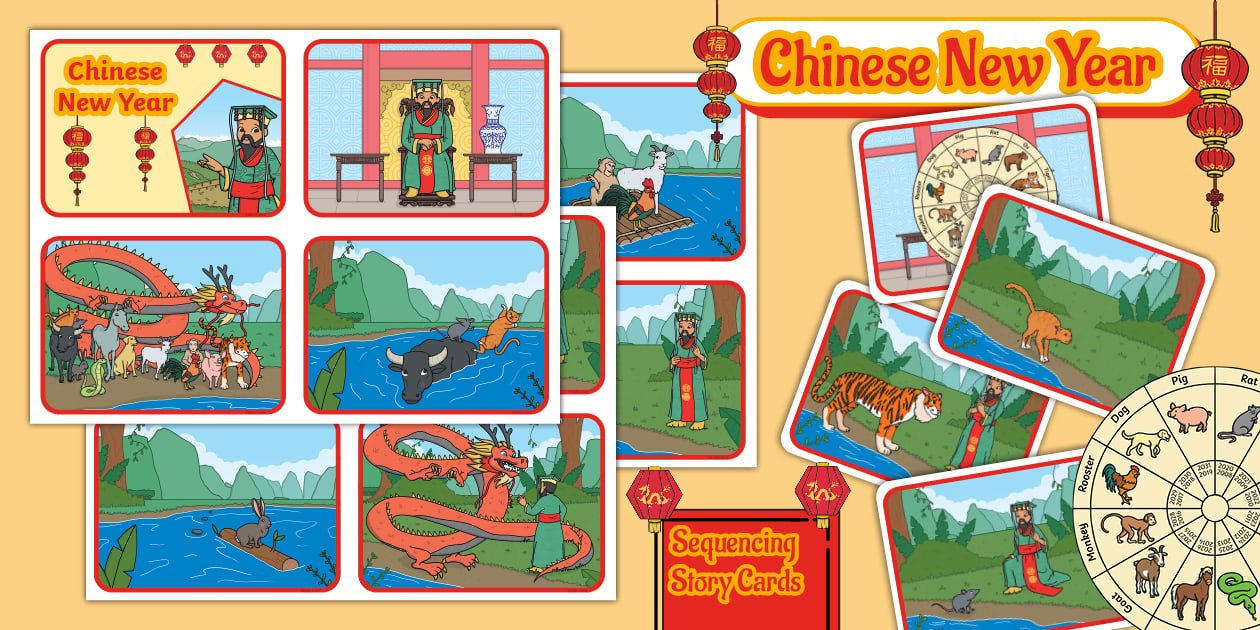 Chinese New Year Story Sequencing Cards