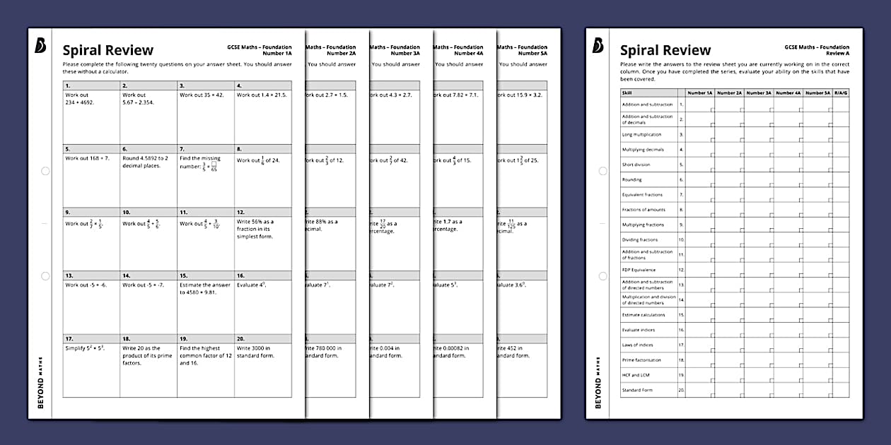👉 GCSE Foundation Number Spiral Review A | GCSE Maths | Beyond