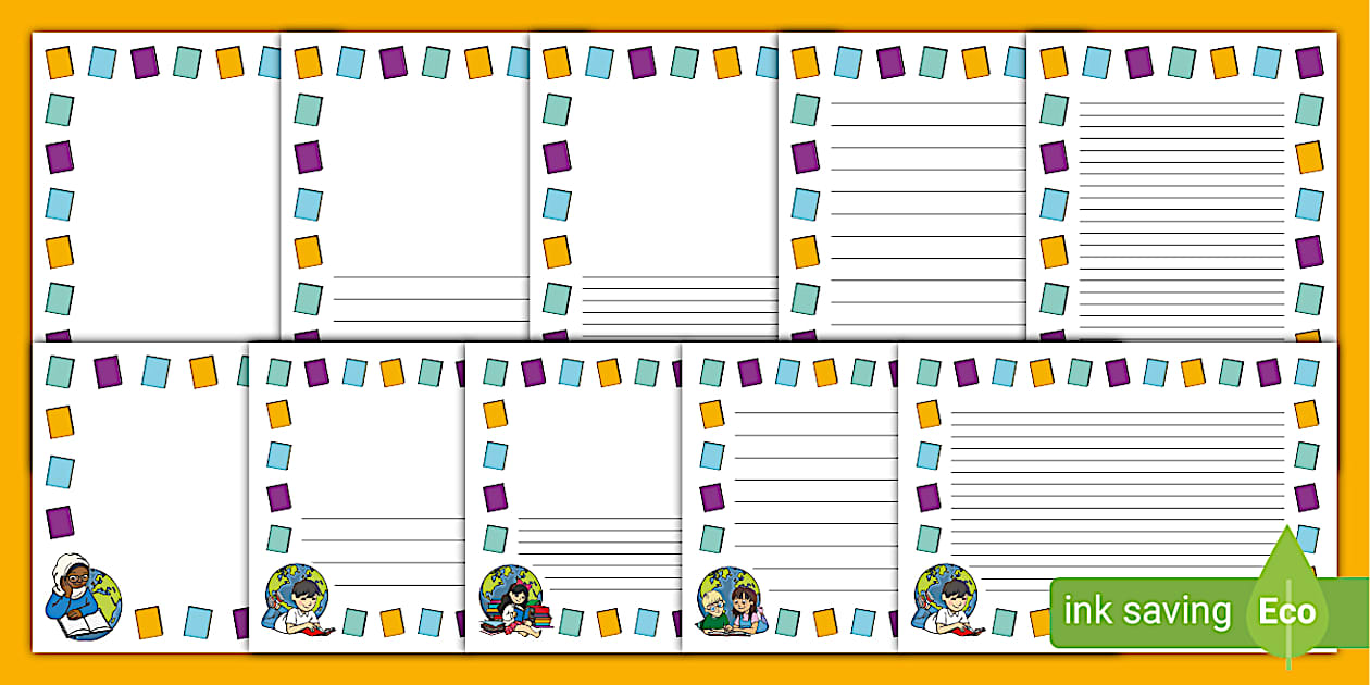 Editable Reading Book Page Borders (professor feito)