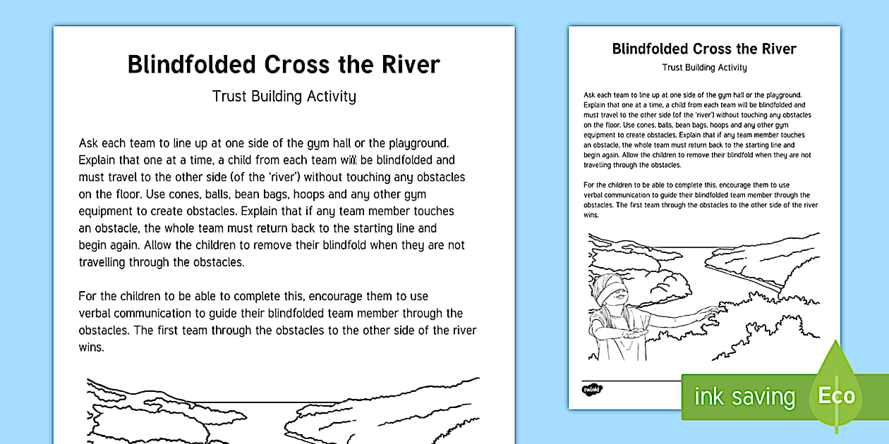 Blindfolded Cross the River Team Building Game - Twinkl