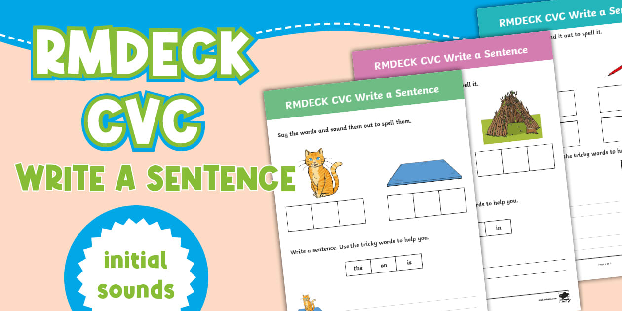 RMDECK CVC Write a Sentence Activity Sheet