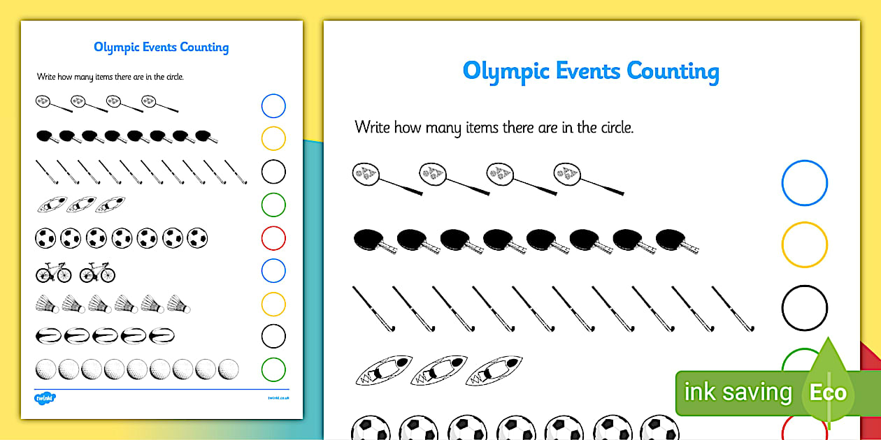 Olympics Sports Events Counting Worksheet / Worksheet