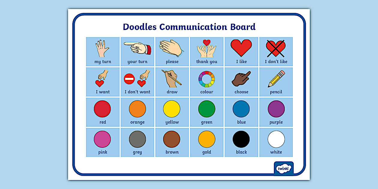 Doodles Communication Board (teacher made) - Twinkl