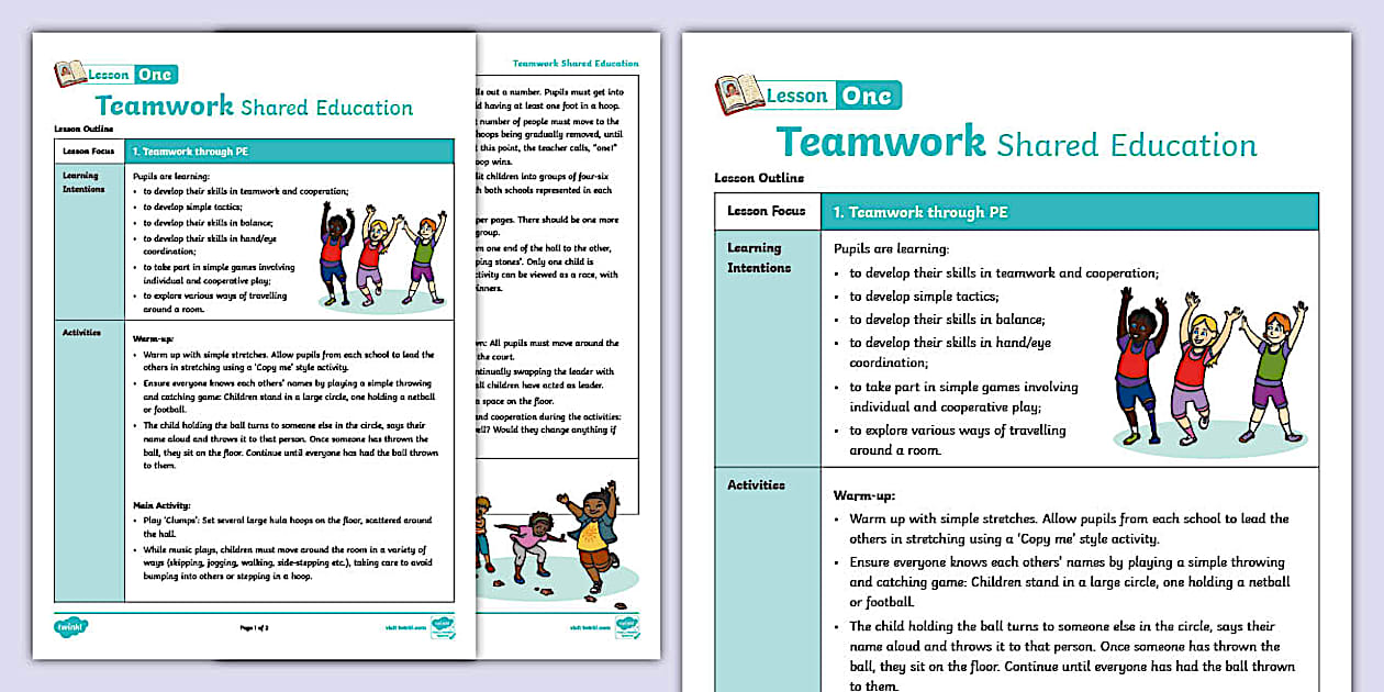 Teamwork Shared Education Lesson Plan 1: PE (teacher made)