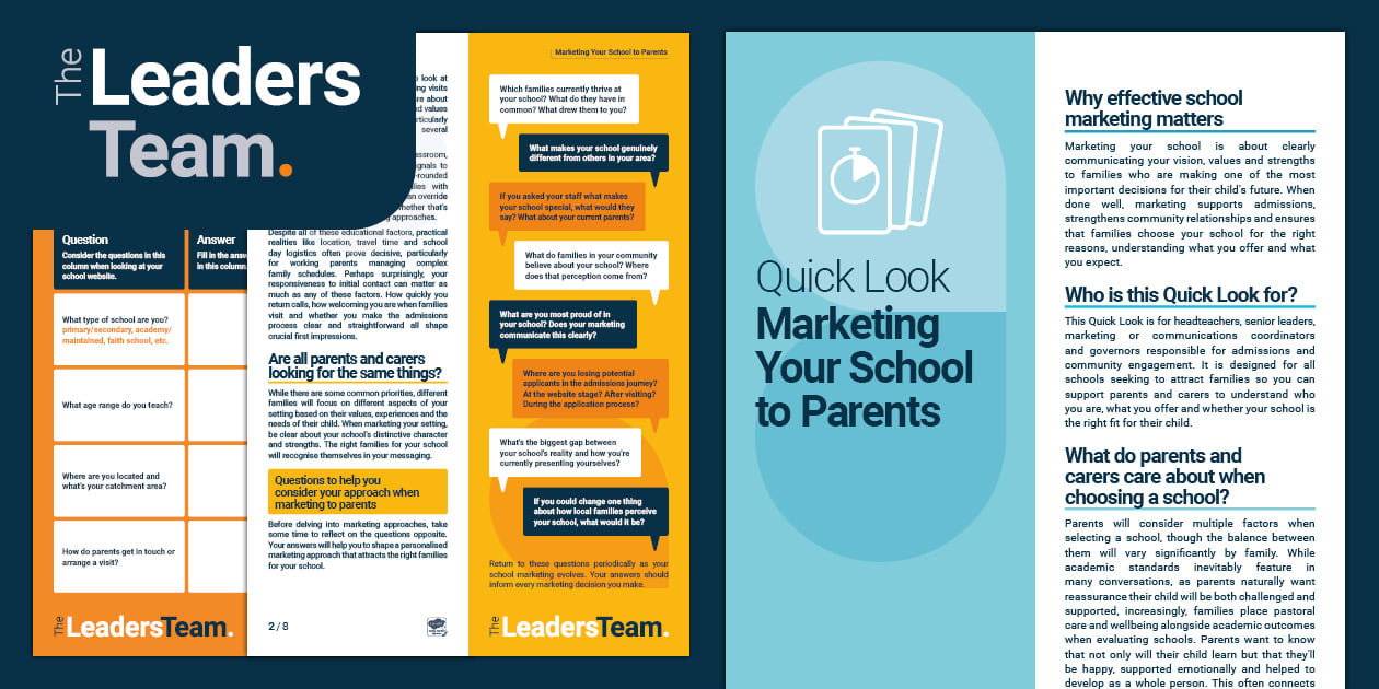 Quick Look: Marketing Your School to Parents - SLT