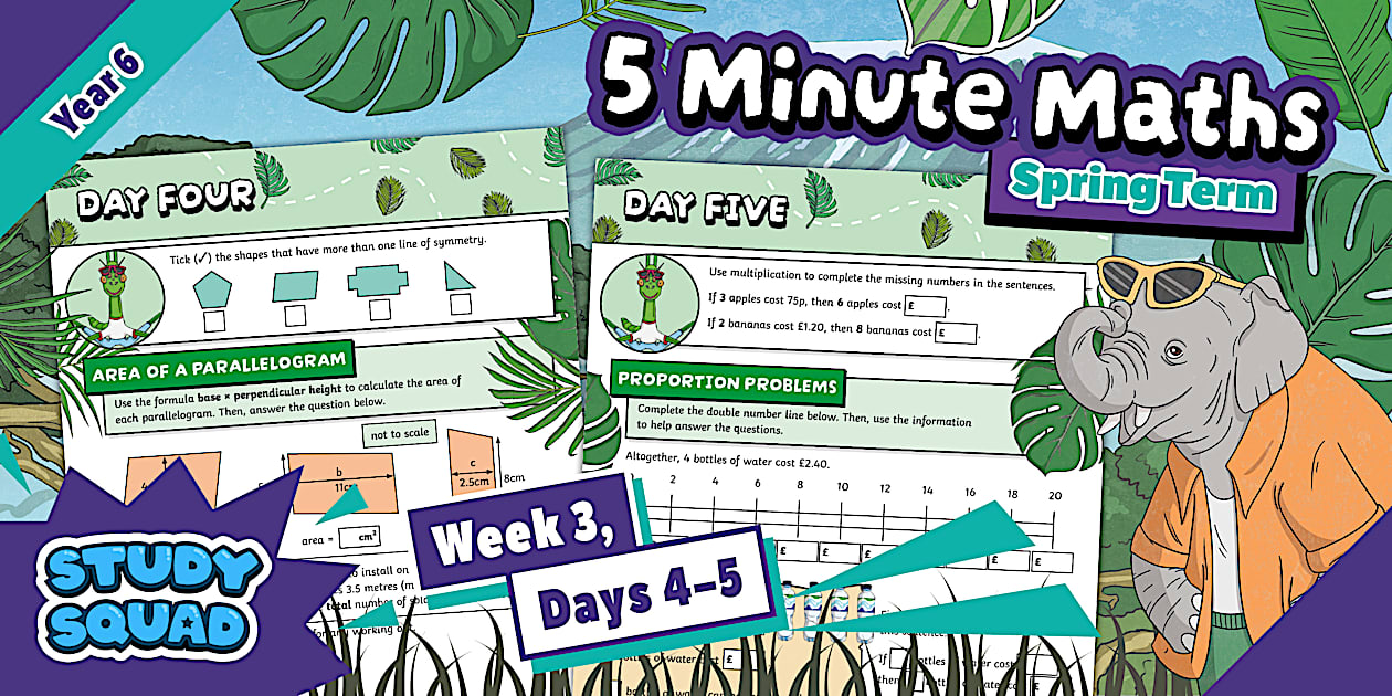 👉 Study Squad 5 Minute Maths - Year 6 Spring - Week 3 Days 4-5