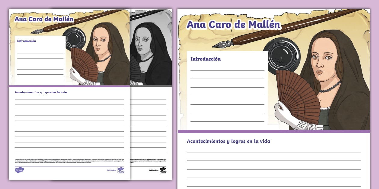 Ficha de actividad: Biografía de Ana Caro de Mallén