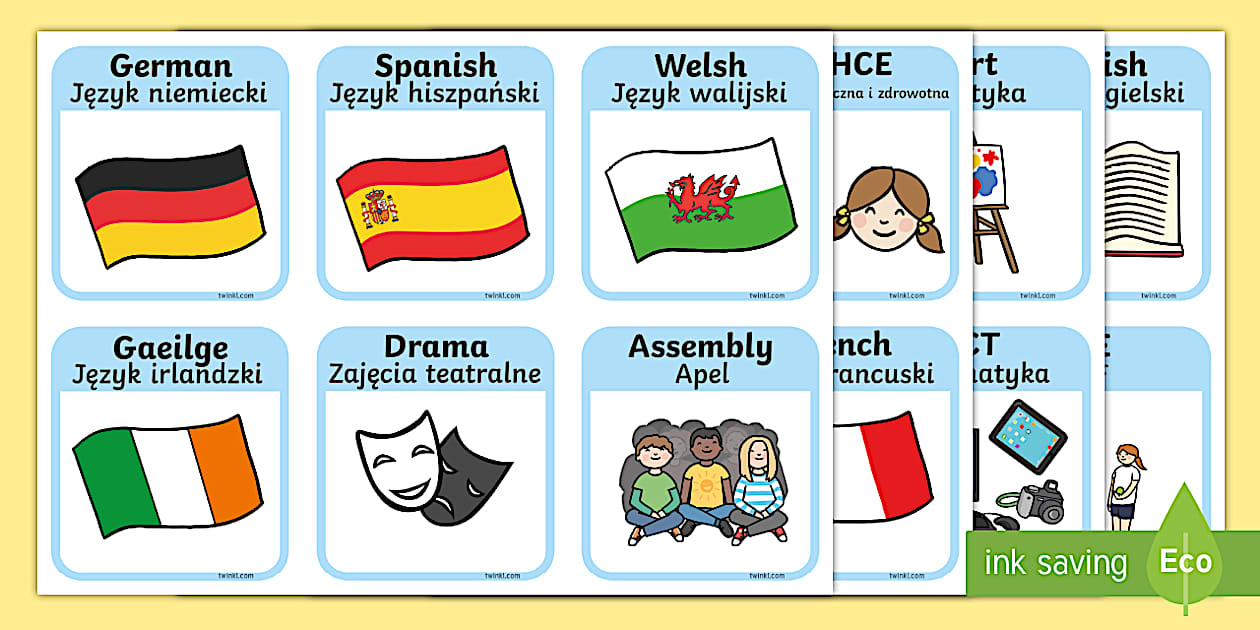 SEN Visual Timetable for School English/Polish - SEN Visual Timetable for