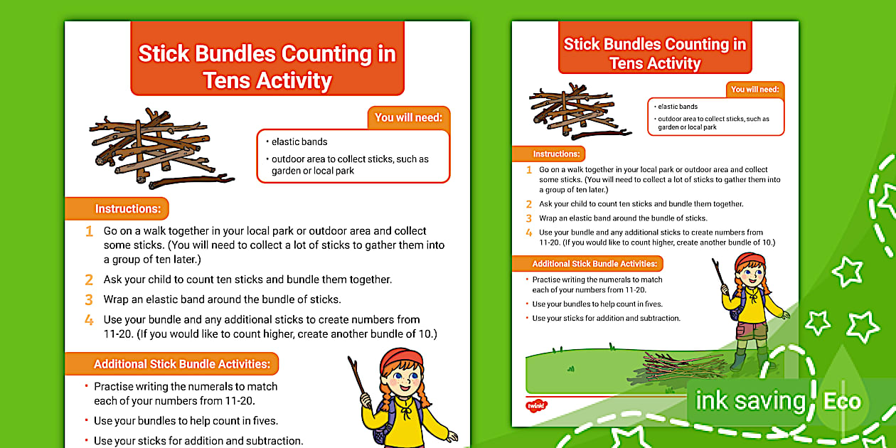 👉 Stick Bundles Counting in Tens Activity (teacher made)