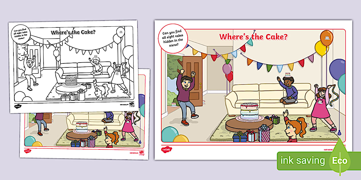 Where's the Cake? I Spy Activity (Teacher-Made) - Twinkl