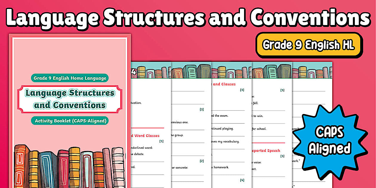 Grade 9 English Home Language Language Structures & Conventions Activity