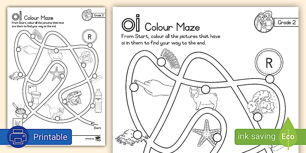 Grade 2 Phonics Colouring Page oi (teacher made) - Twinkl