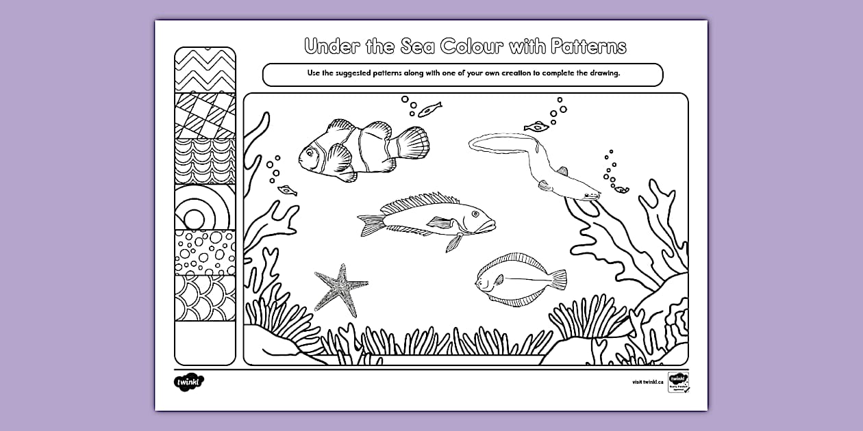 * NEW * Under the Sea Colour with Patterns Activity