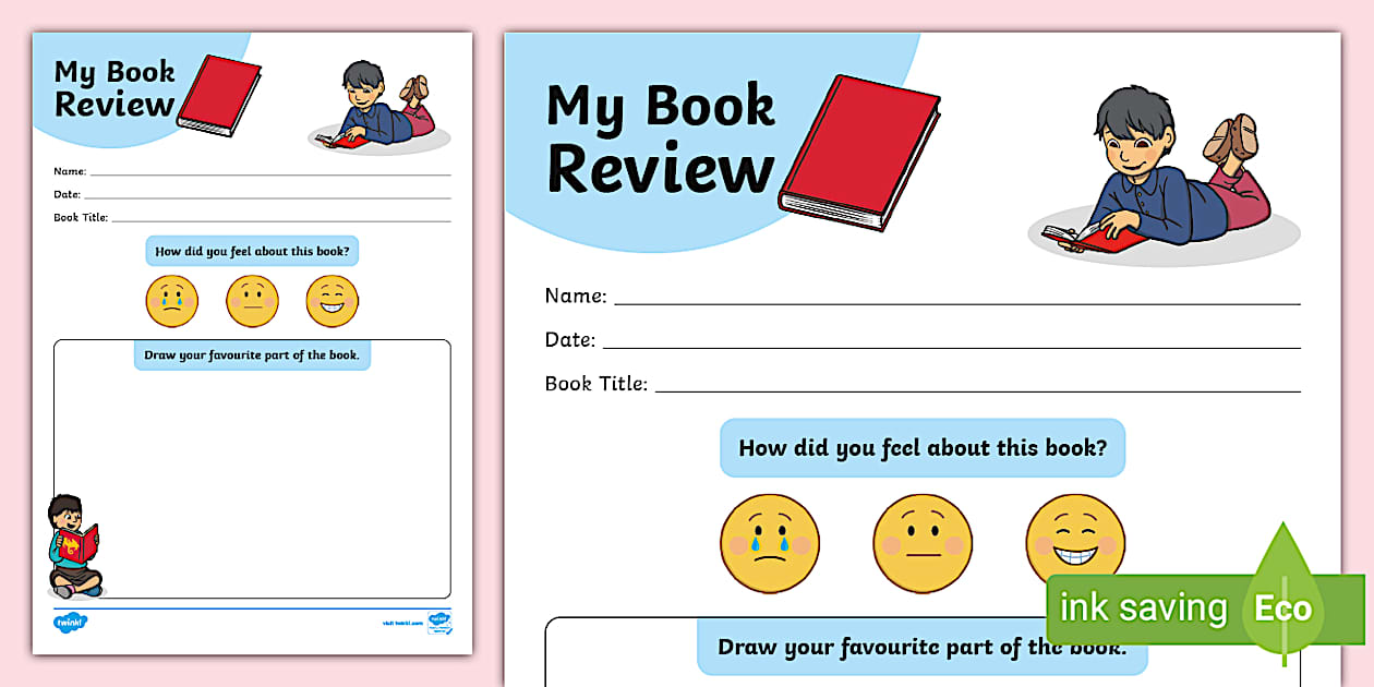 My Book Review Writing Worksheet (teacher made) - Twinkl