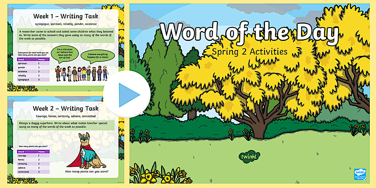 Year 2 Spring 2 Word of the Day PowerPoint - Twinkl
