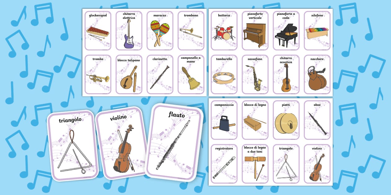 * NEW * Flashcards: Strumenti musicali - Twinkl Italia
