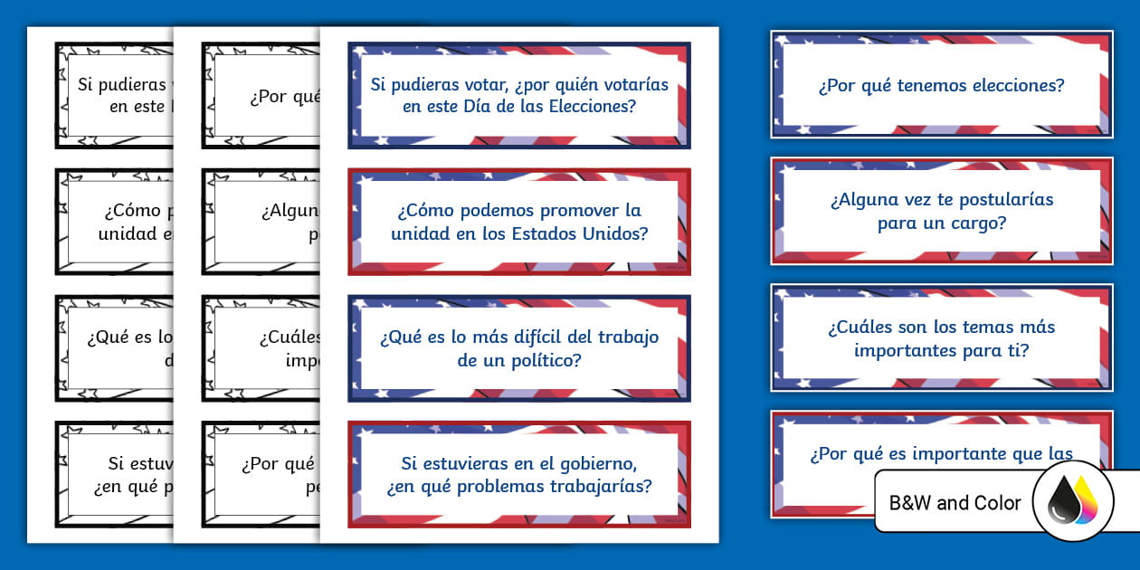 Temas de escritura: Elecciones presidenciales (teacher made)