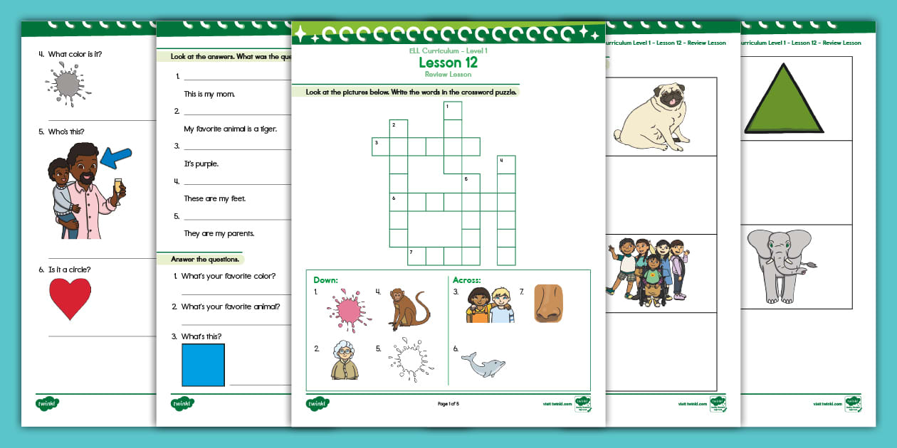 ELL Curriculum: Level 1, Lesson 12 Activity - Twinkl