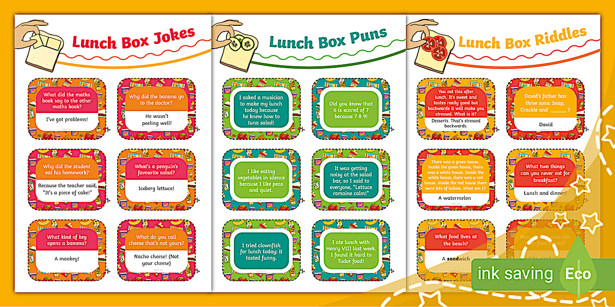 Lunchbox Jokes For Kids | International Joke Day - Twinkl
