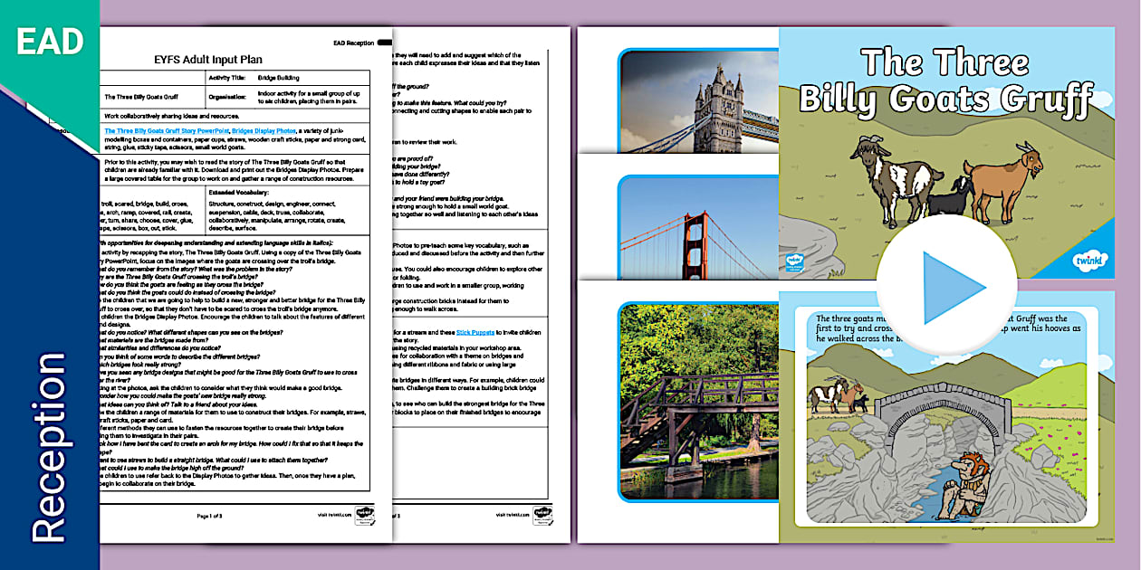 Billy Goats Gruff Building Bridges Adult Input Plan | EYFS