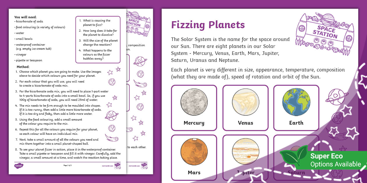 Fizzing Planets Craft Instructions (Ages 5 - 7) - Twinkl