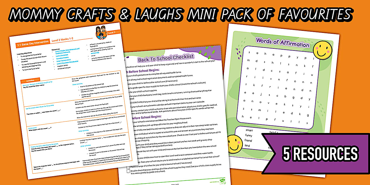 Mommy Crafts & Laughs Mini Pack of Favourites (teacher made)