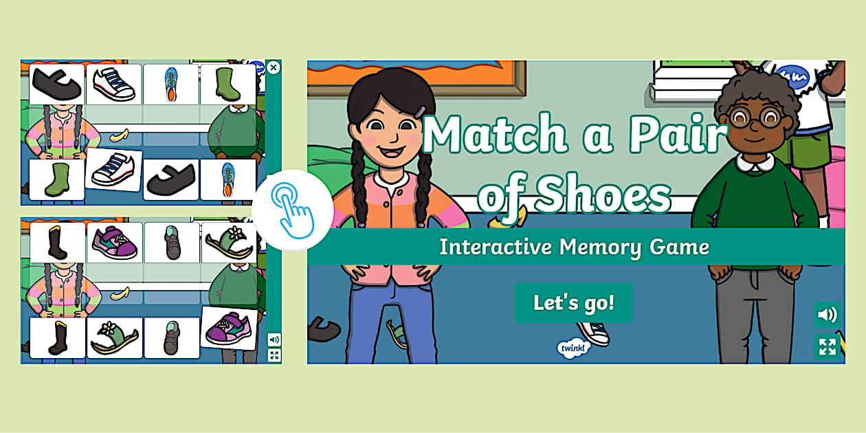 Match a Pair of Shoes Interactive Memory Game (teacher made)