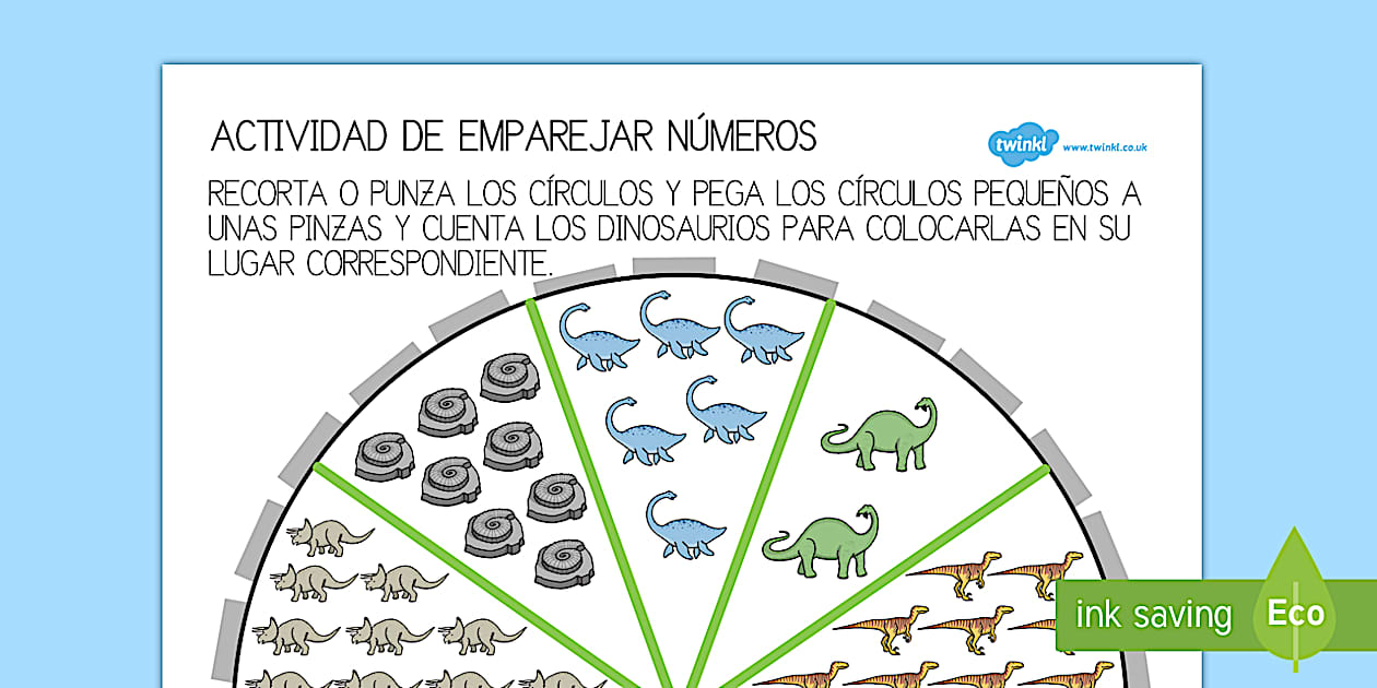 Editable Actividad de emparejar: Cuenta los dinosaurios
