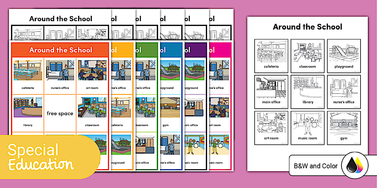 Around the School Bingo for Special Education - Twinkl