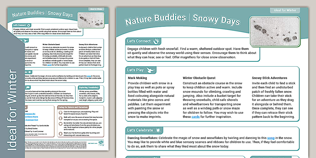 EYFS Nature Buddies Outdoor Learning: Snowy Days | Twinkl
