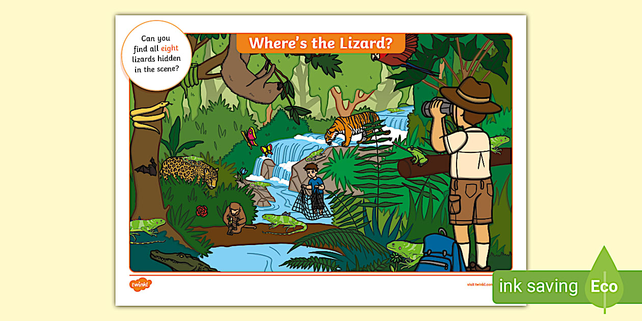 Where's the Lizard? I Spy Activity (teacher made) - Twinkl