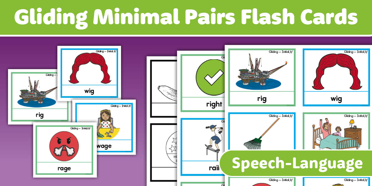 Gliding Minimal Pairs Flash Cards for SLP