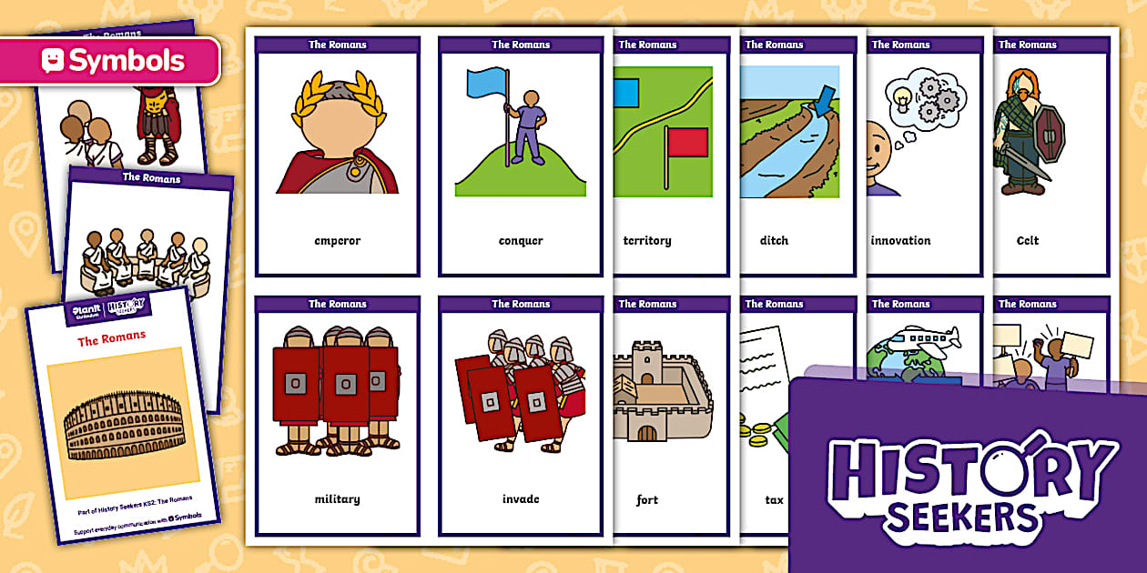 Twinkl Symbols: History Seekers KS2: The Romans: Flashcards