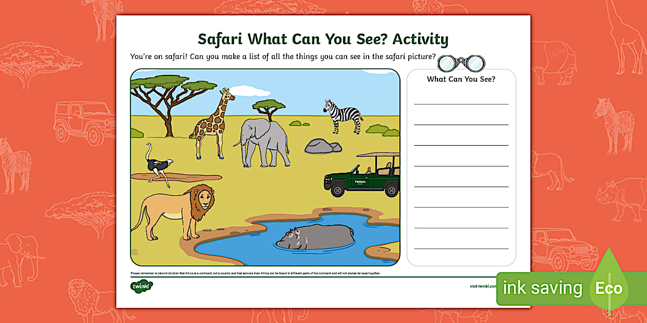 Safari What Can You See? Writing Activity | Twinkl - Twinkl