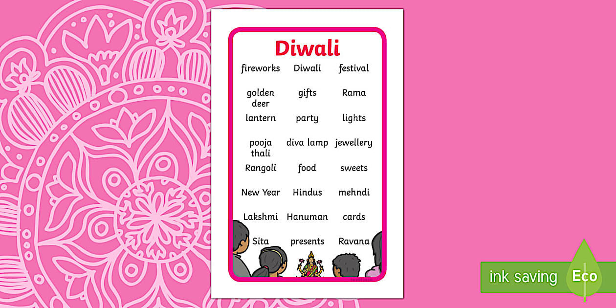 Ikea Tolsby/Fiestad Diwali Topic Words Prompt Frame - Twinkl