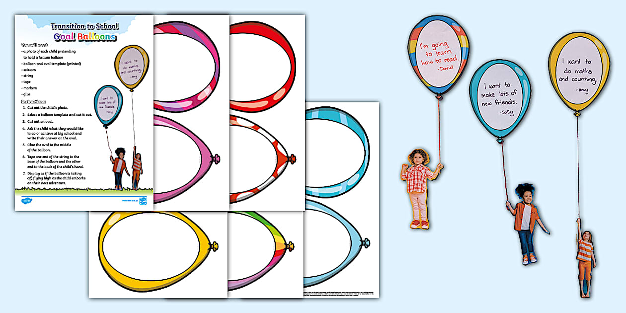 Transition to School Balloon Goals (teacher made) - Twinkl