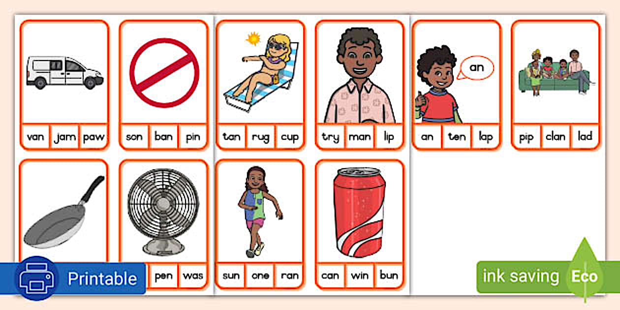 Grade 1 Phonics: -an Sound Peg Card Activity (teacher made)