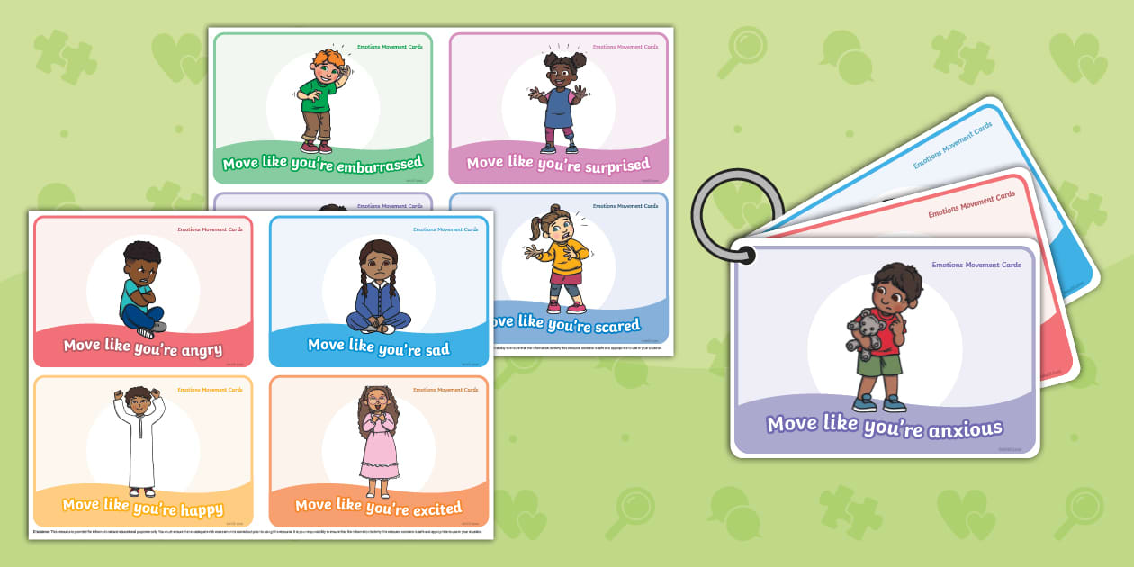 Emotions Movement Cards for Kids (Teacher-Made) - Twinkl