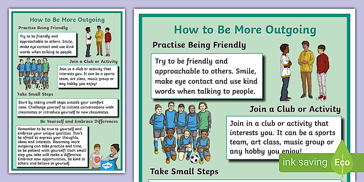 How to Be More Outgoing Display Poster (teacher made)