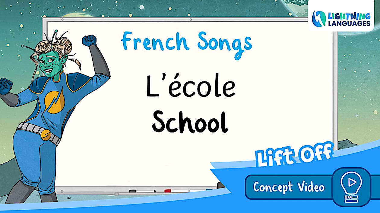 👉 Lightning Languages | French | Lift Off | School Song Concept Video