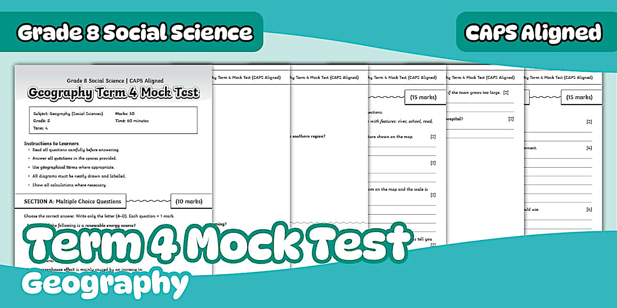 Grade 8 Social Science - Geography Term 4 Mock Test (CAPS Aligned)