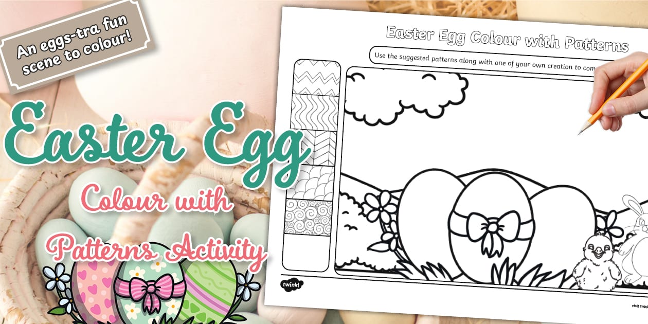Easter Egg Colour with Patterns Activity