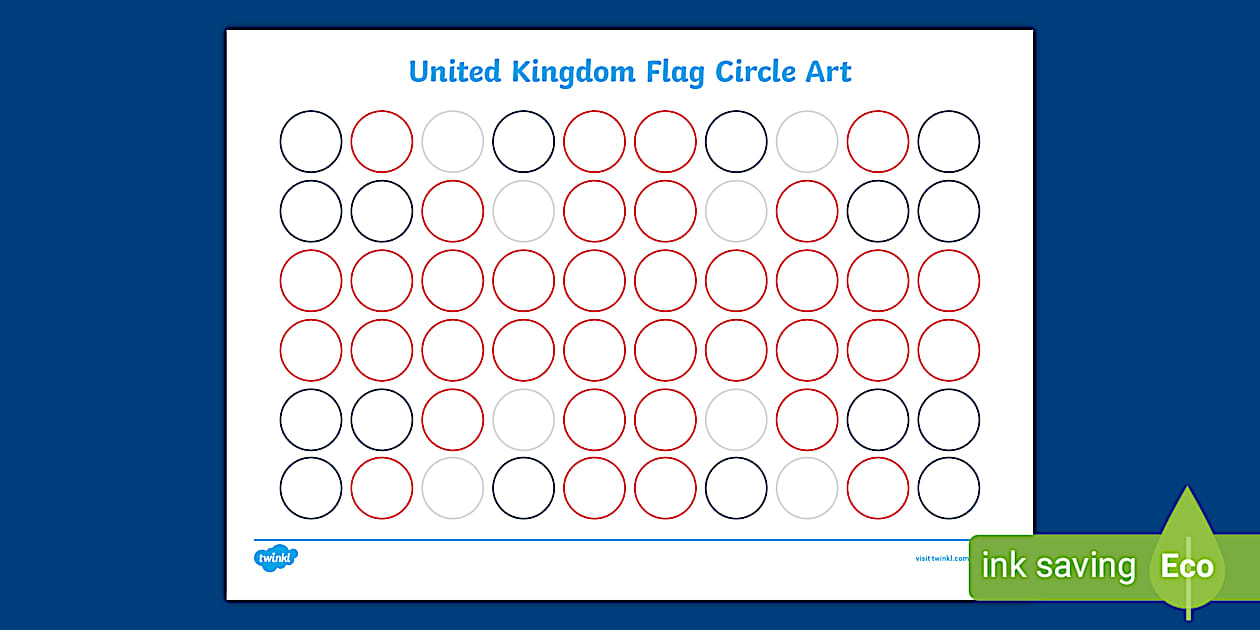 United Kingdom Flag Circle Art Worksheet