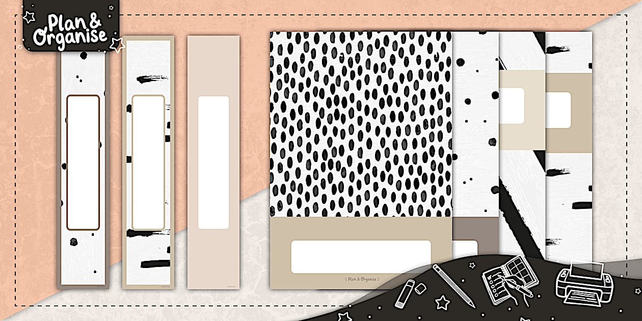 Editable Binder Front Covers | Neutral Tones | Minimal Theme