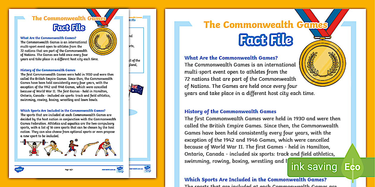 The Commonwealth Games Fact File (teacher made) - Twinkl