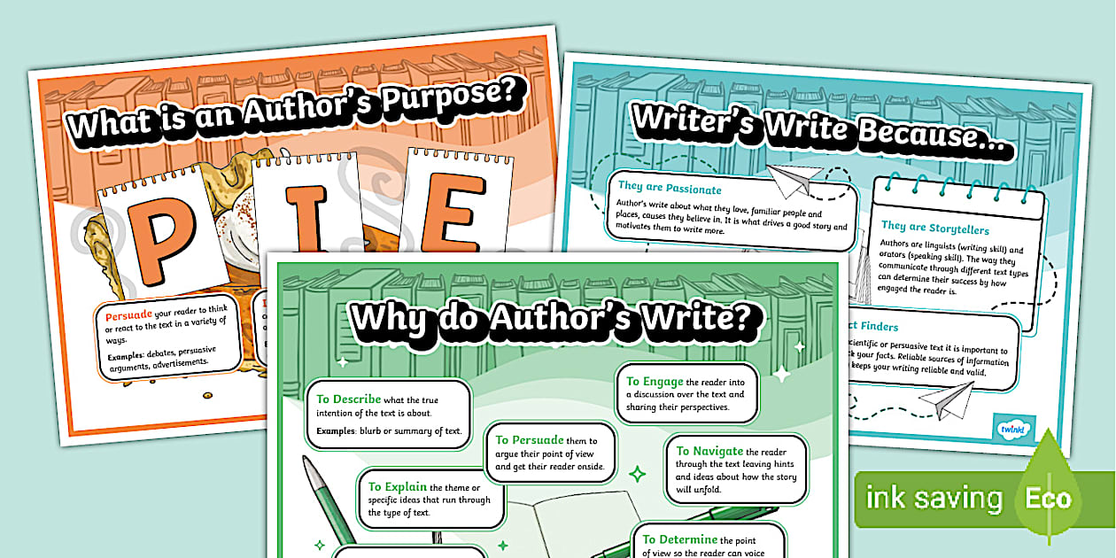 Author’s Purpose Anchor Charts - English - Literacy