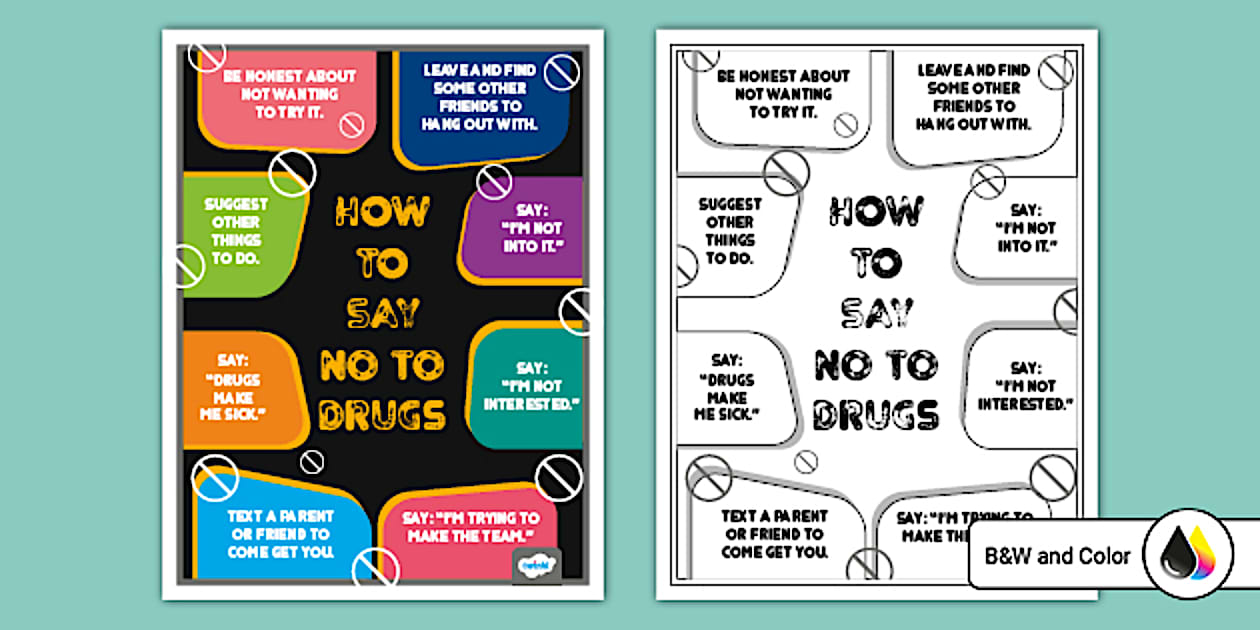 How to Say No to Drugs Poster (teacher made) - Twinkl