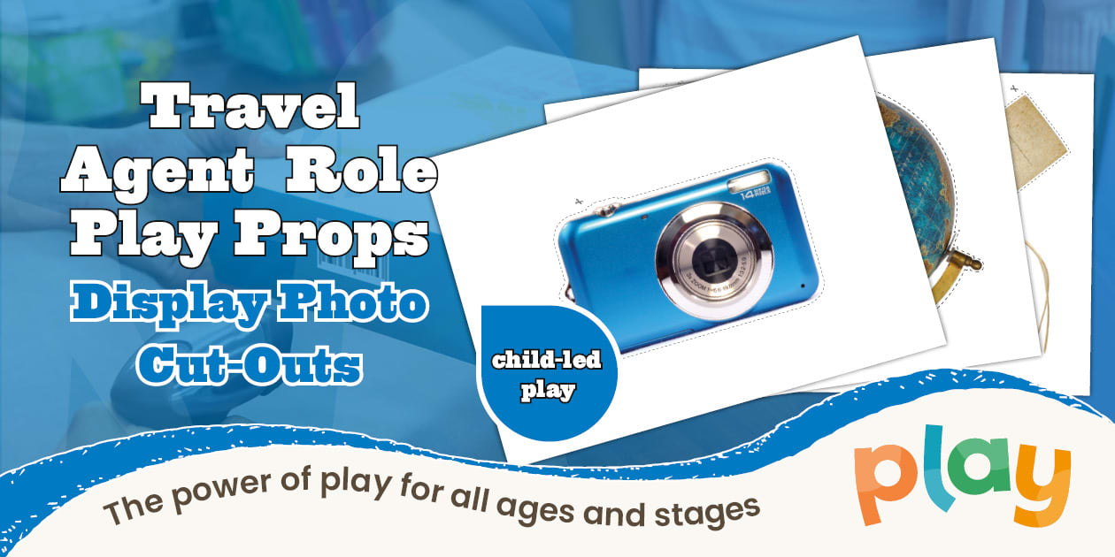 Travel Agent Role Play Props Display Photo Cut-Outs