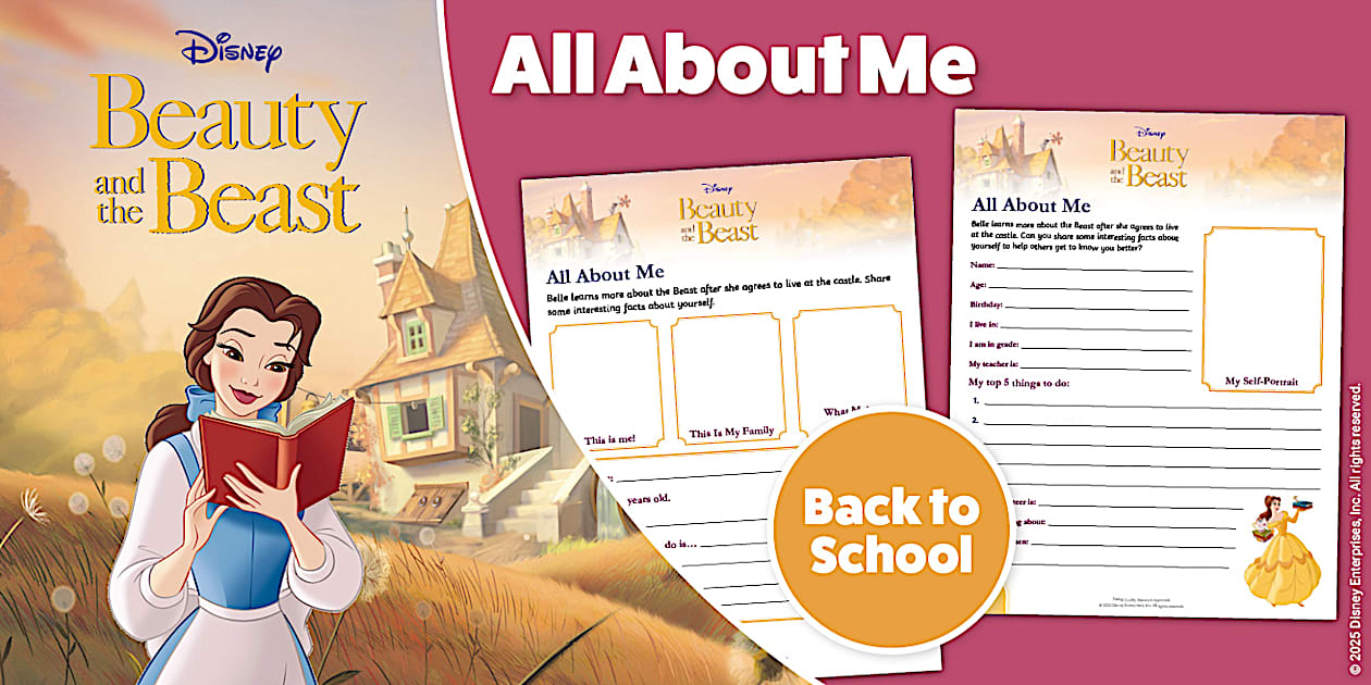 Beauty and the Beast: All About Me Worksheets